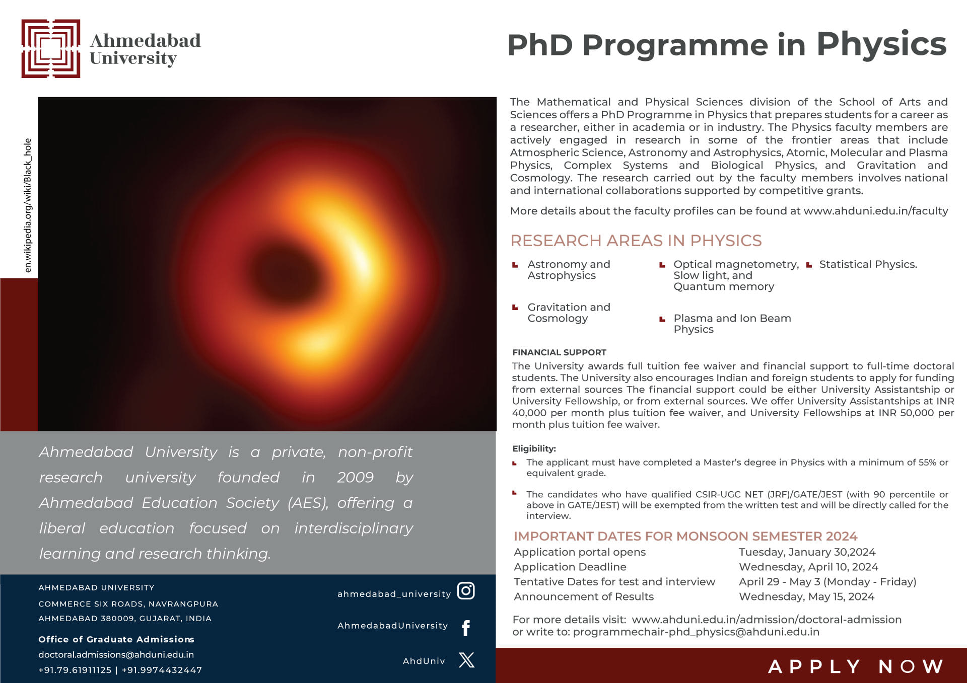 PhD Physics opportunities at Ahmedabad University | Astronomical ...